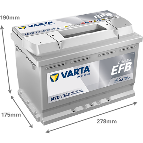 Varta Dynamic EFB Start And Stop N70 12V 70AH 570500076